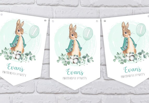 Peter Rabbit Happy Birthday Bunting Children's Party - Etsy