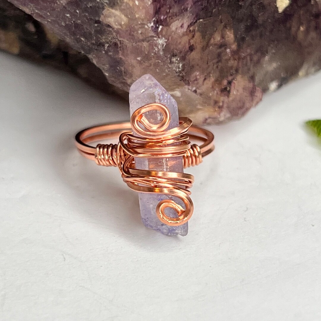 Handmade Quartz Fairycore Ring , Earthcore Rings , Wire Wrapped Rings ...