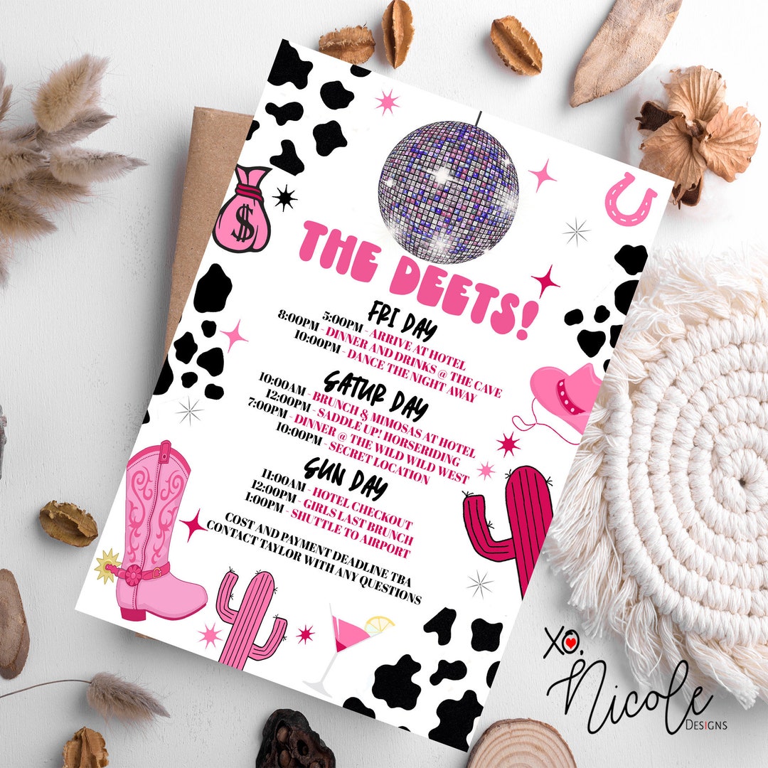 Brides Last Ride Itinerary Let's Go Girls Bachelorette - Etsy