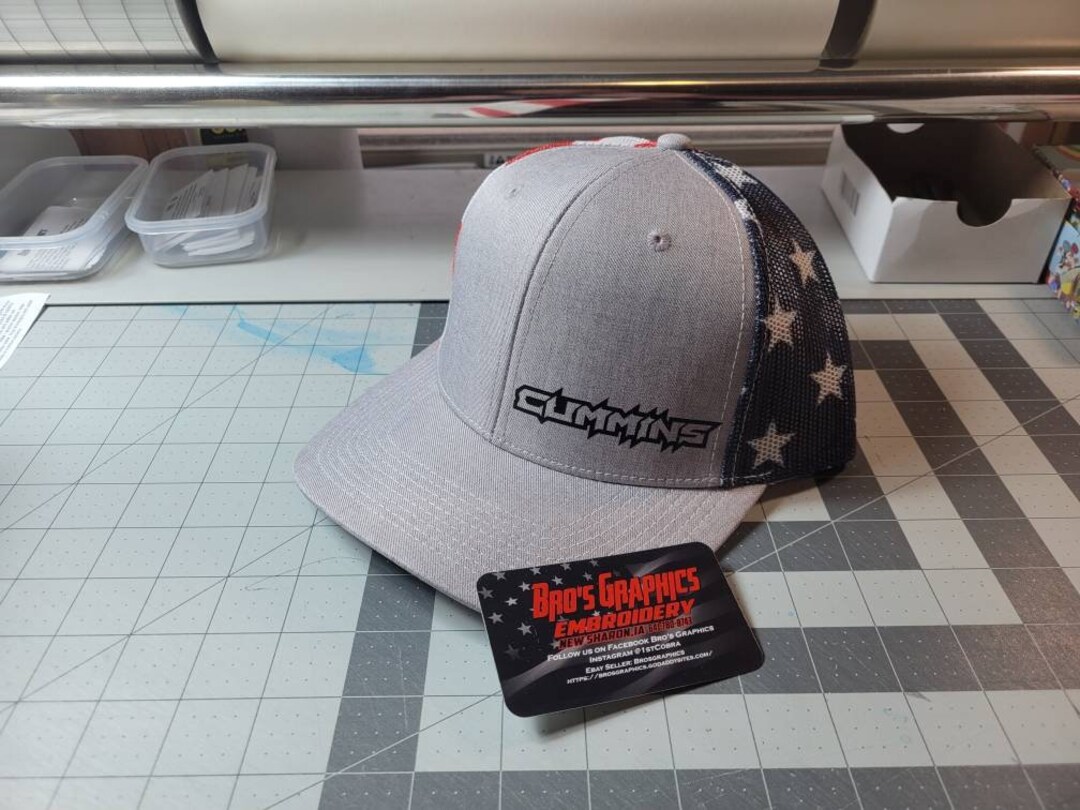 Cummins Word Custom Mesh Back Snapback Cap Halfway Style Hat Cap ...