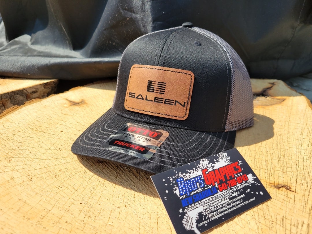 Saleen Custom Mesh Back Snapback Cap Leather Patch Style Hat Cap ...