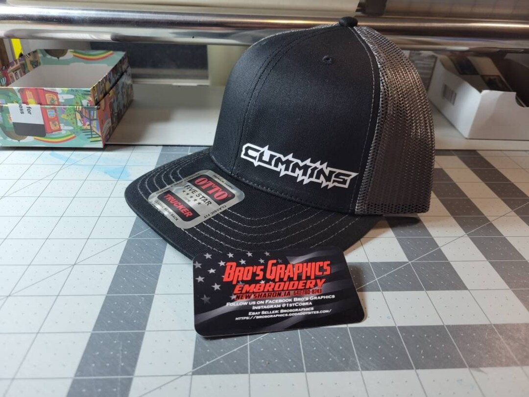 Cummins Word Custom Mesh Back Snapback Cap Halfway Style Hat Cap ...