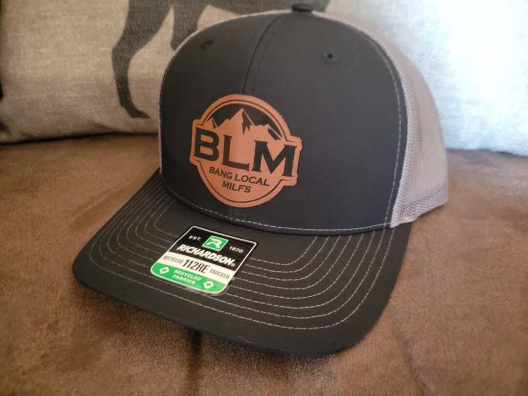 BLM Bang Local Milfs Mesh Back Snapback Cap Leather Patch Style Hat Cap ...