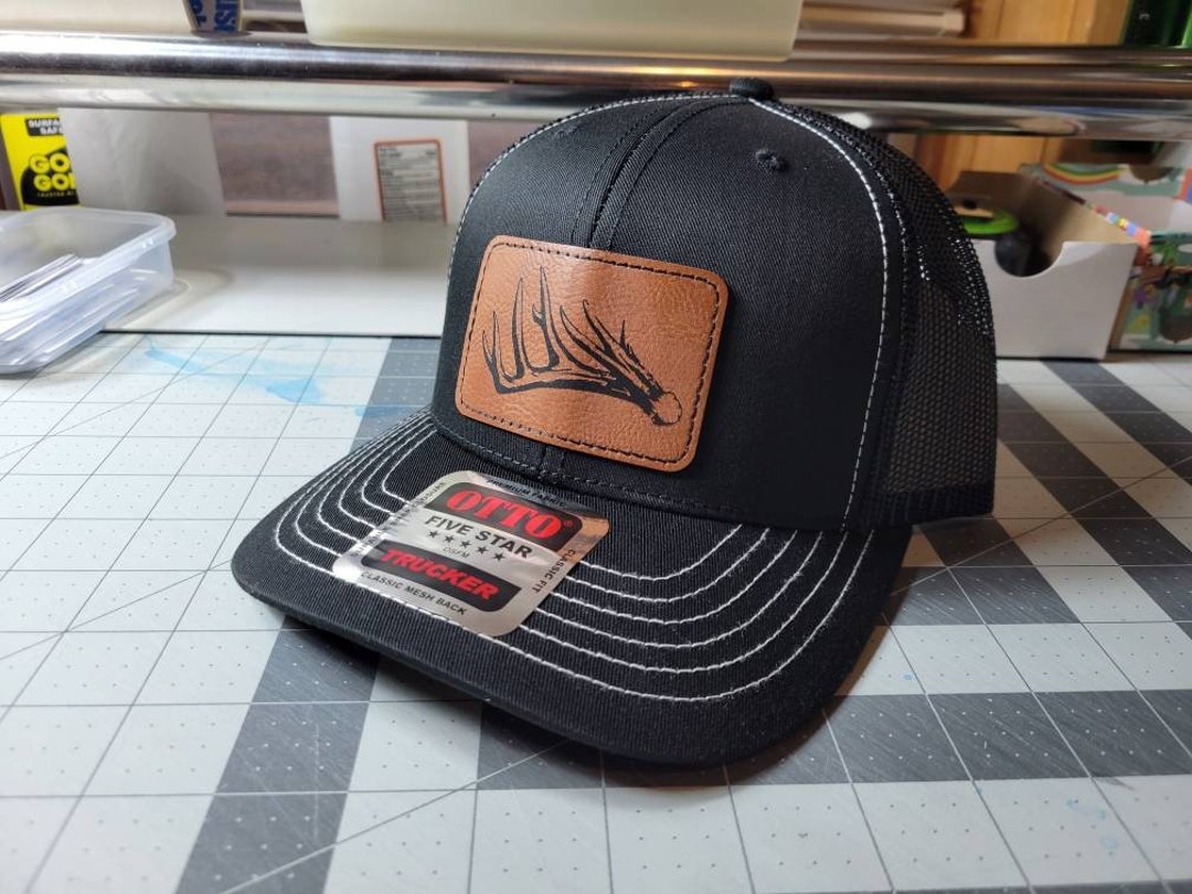 Deer Shed Whitetail Leather Patch Snapback Mesh Trucker Cap Hat Otto ...