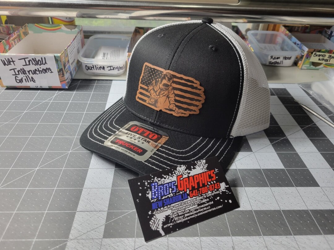 Flag Welder Welding Hat Cap Otto Leather Patch Hat New Free Shipping ...