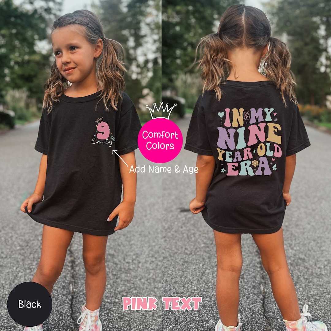 9th Birthday Shirt, in My Nine Year Old Era Tee,kids Comfort Color ...