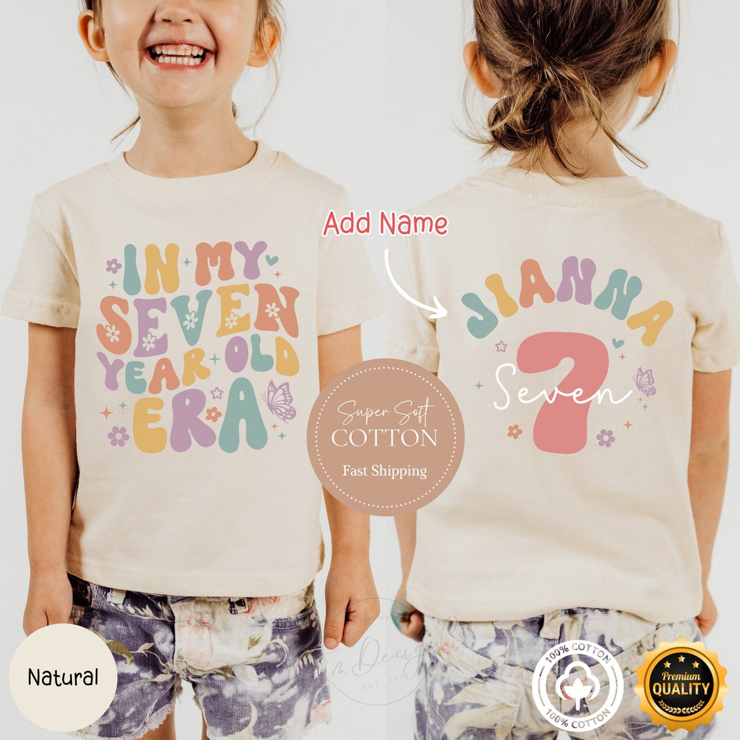 7th Birthday Girl Shirt, Seventh Birthday Girl Shirt, Custom Seven ...