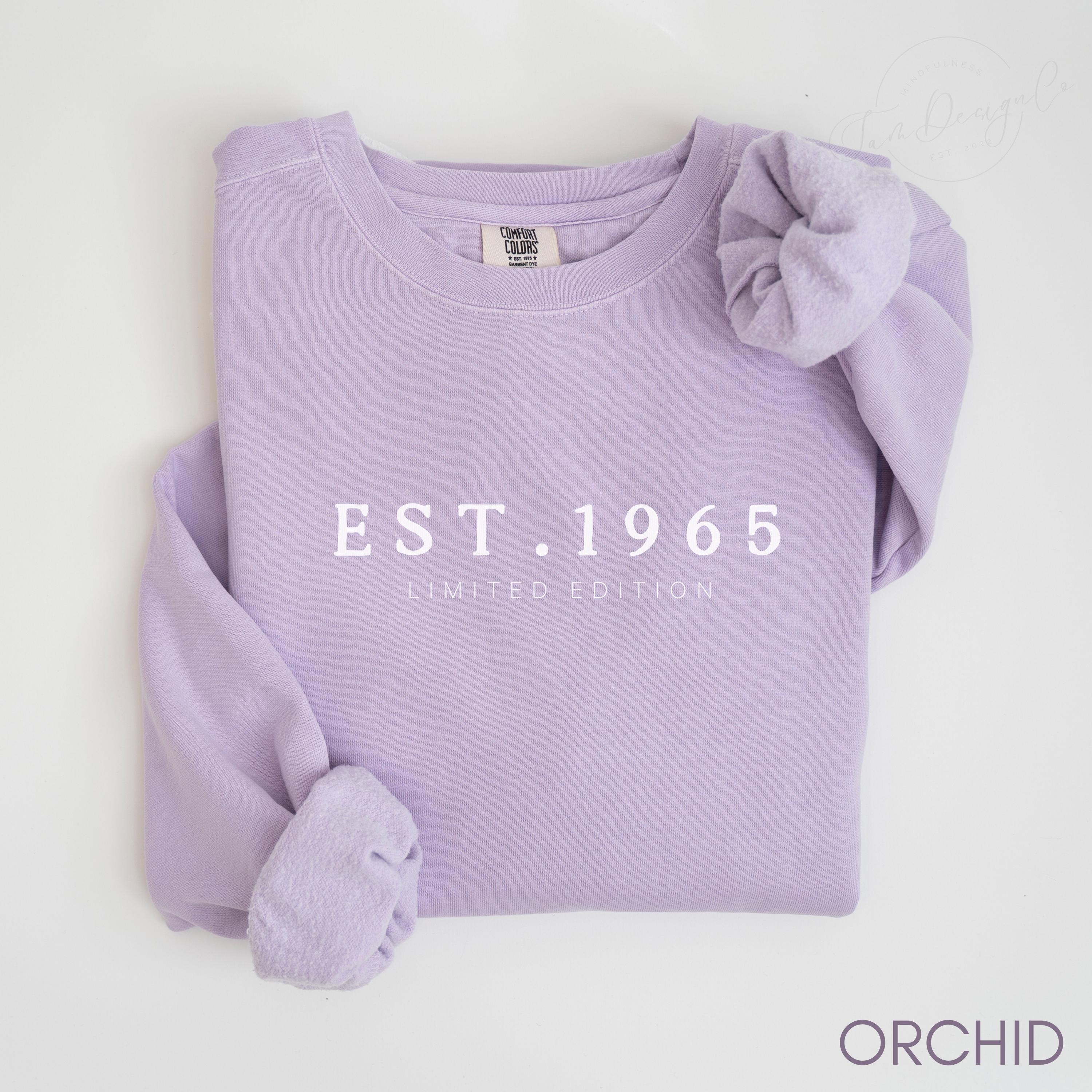 Est 1965 Sweatshirt 1965 Birthday Sweatshirt 1965 Year Sweatshirt ...