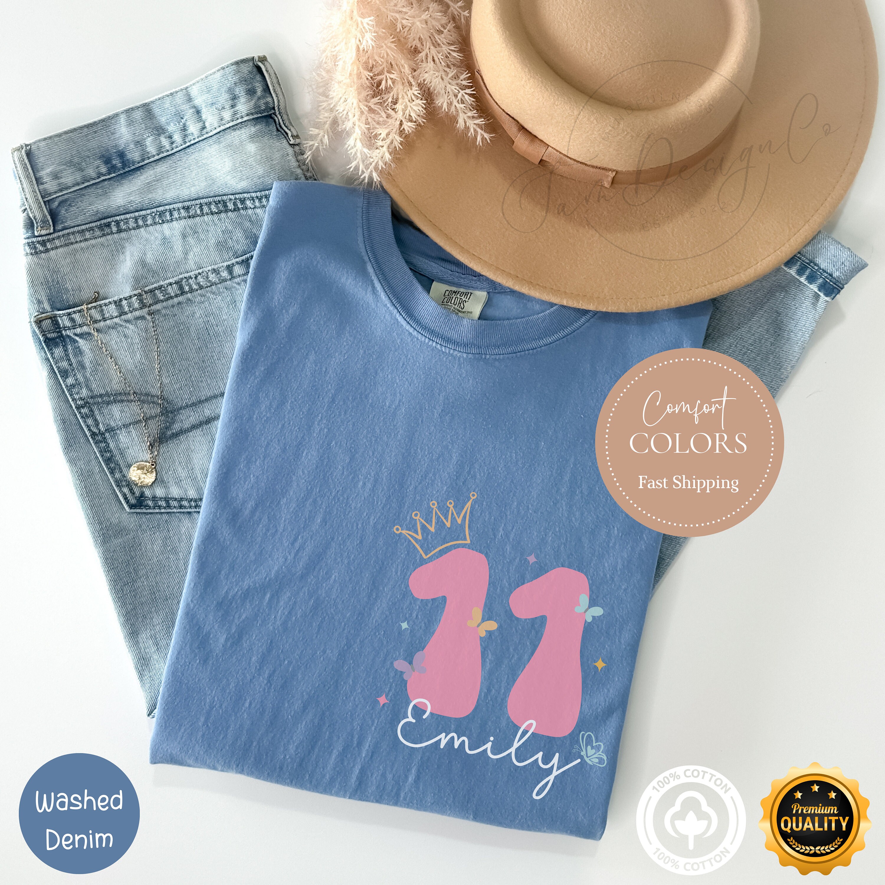 Eleven Birthday Girl Shirt, 11th Birthday Girl Shirt, Comfort Color Pre ...