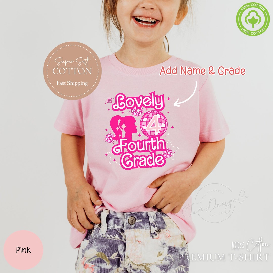 4th Grade Shirt Girl Barbi, Custom Fourth Grade Tshirt Gift for Kids ...
