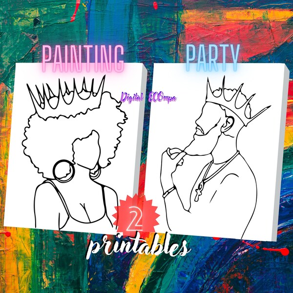 Couples Sip and Paint Svg - Etsy Norway