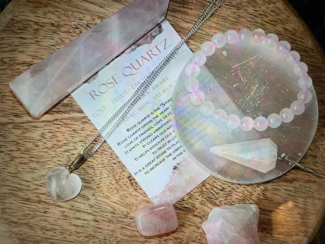 Rose Quartz Gift Set: Healing Crystal Gemstone Collection - Etsy