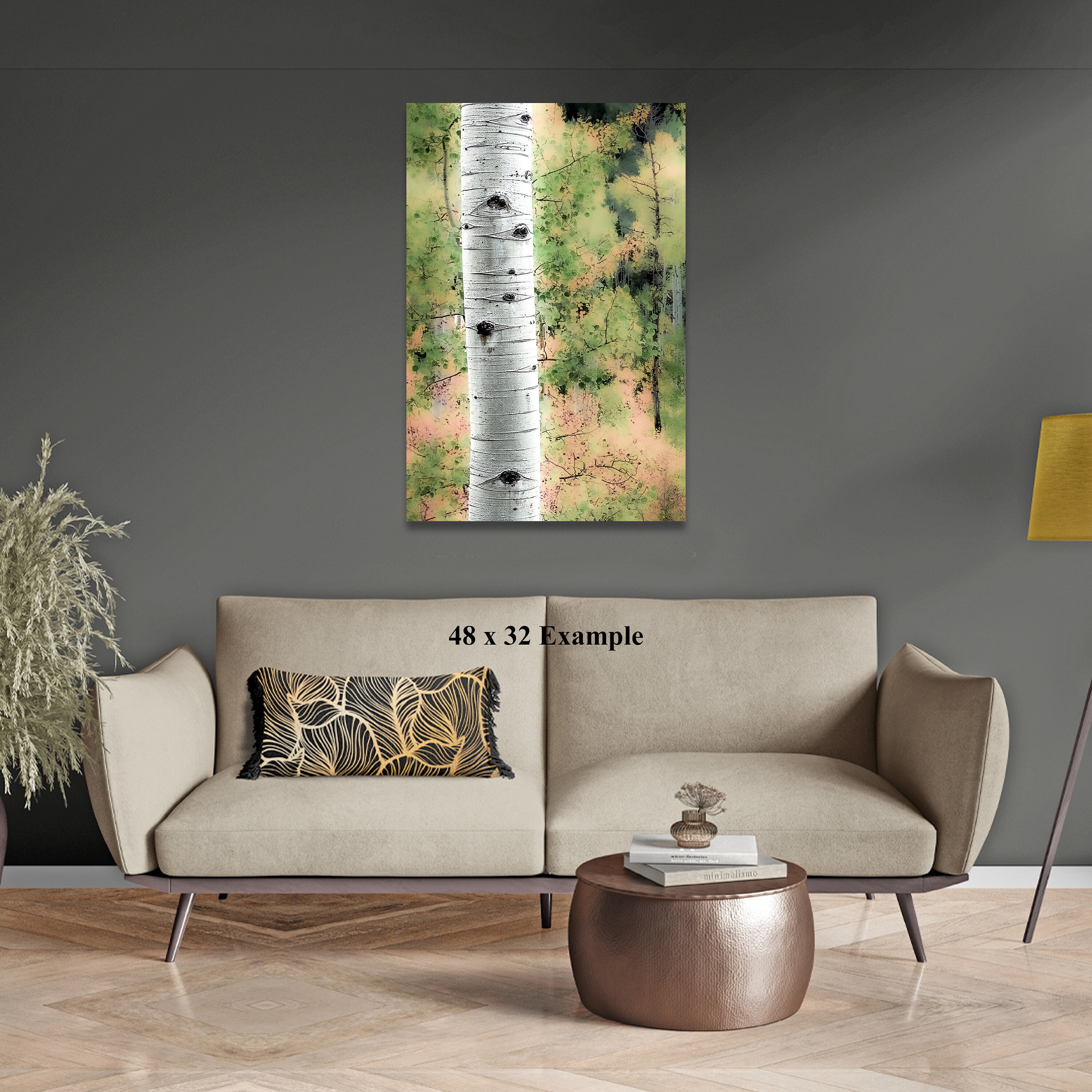 Aspen Tree Wall Art, Vertical Living Room Picture, Colorado Aspens ...