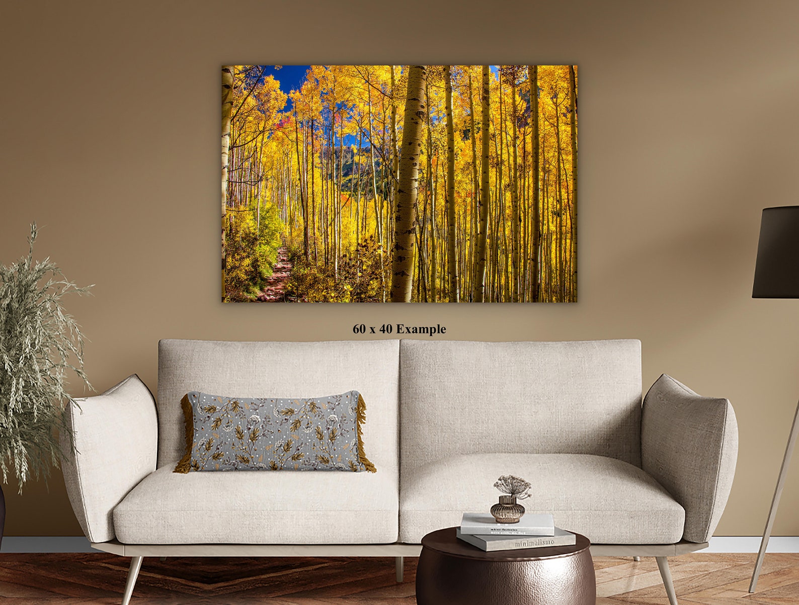 Golden Aspen Tree Picture, Aspen Tree Wall Art, Birch Tree Canvas, Fall ...