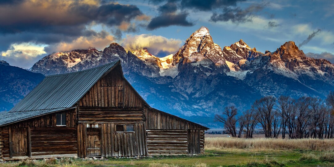 Tetons Barn Panoramic Canvas Print: Moulton Barn, Mormon Row, Grand ...