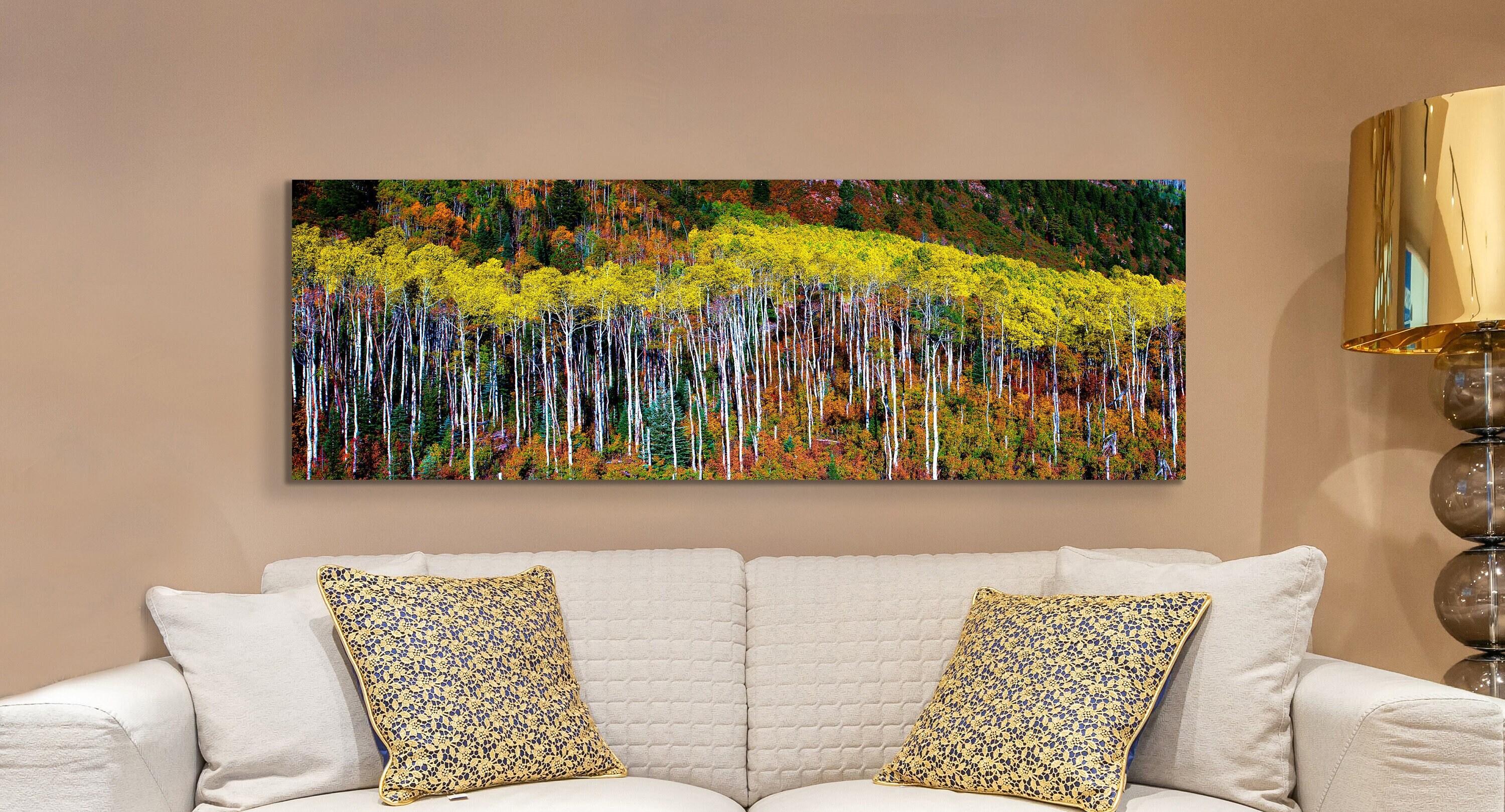 Aspen Trees Panoramic, Aspen Tree Wall Art, Birth Tree Wall Art, Aspen ...