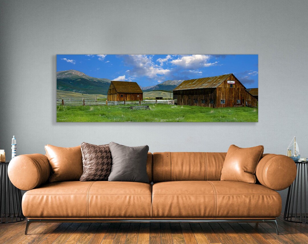 Rustic Barn Rocky Mountain Photography Wall Art, Old Barn Mountains ...