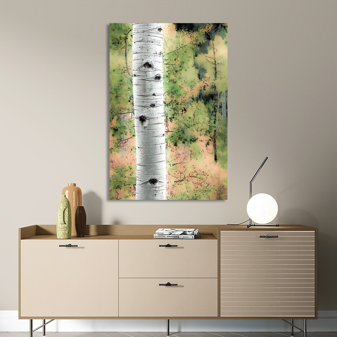 Aspen Tree Wall Art, Vertical Living Room Picture, Colorado Aspens ...