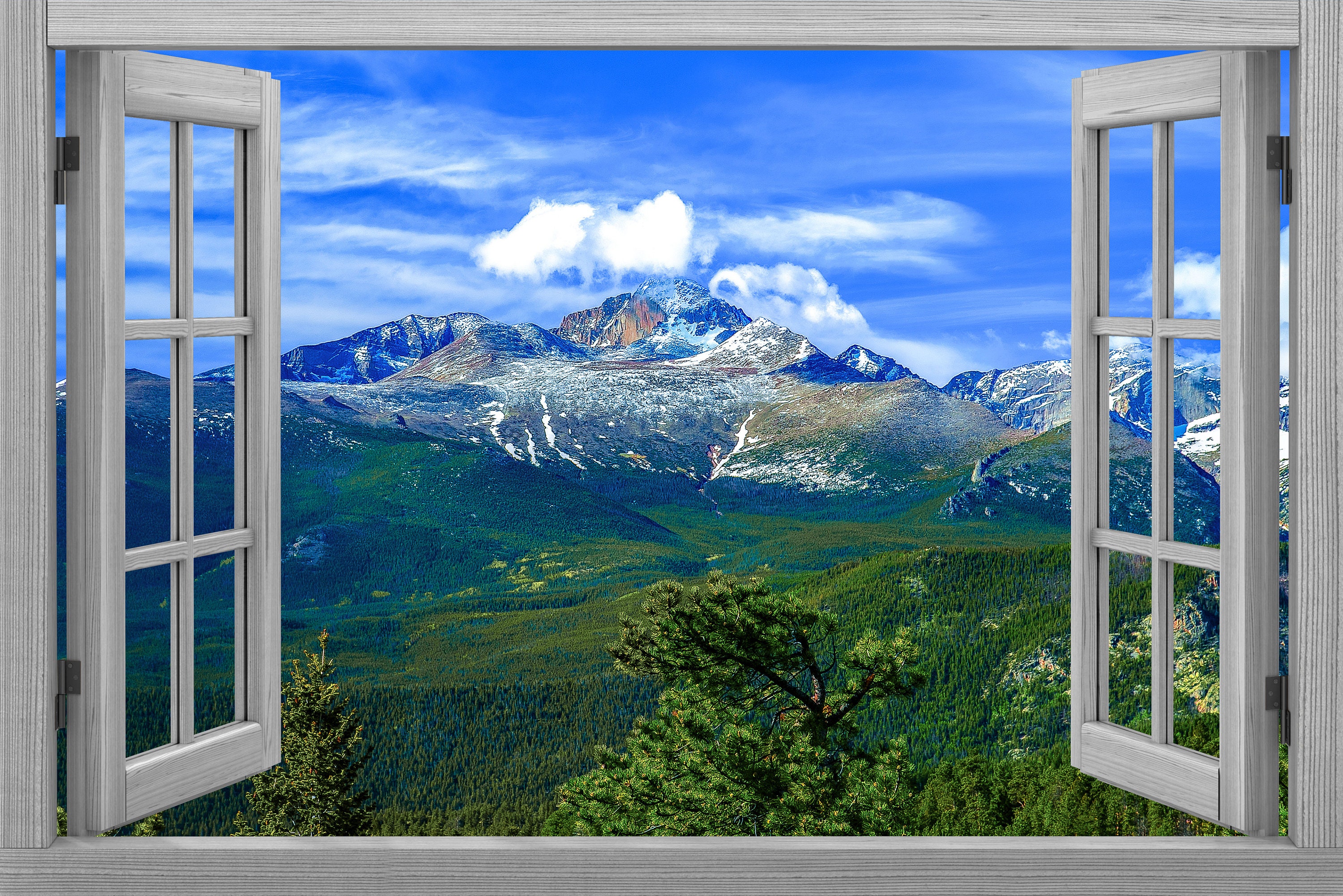 Open Window Art of Rocky Mountain National Park, Longs Peak Picture ...