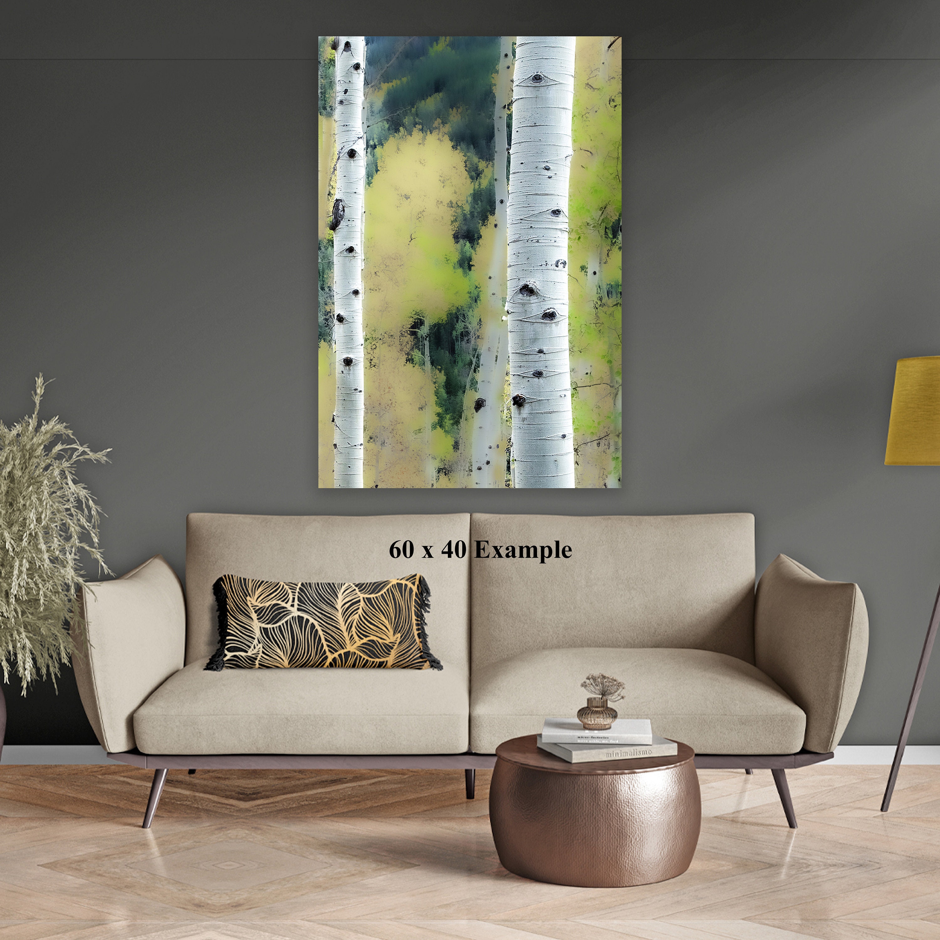 Aspen Tree Wall Art, Aspen Tree Painting, Vertical Aspen Painting ...