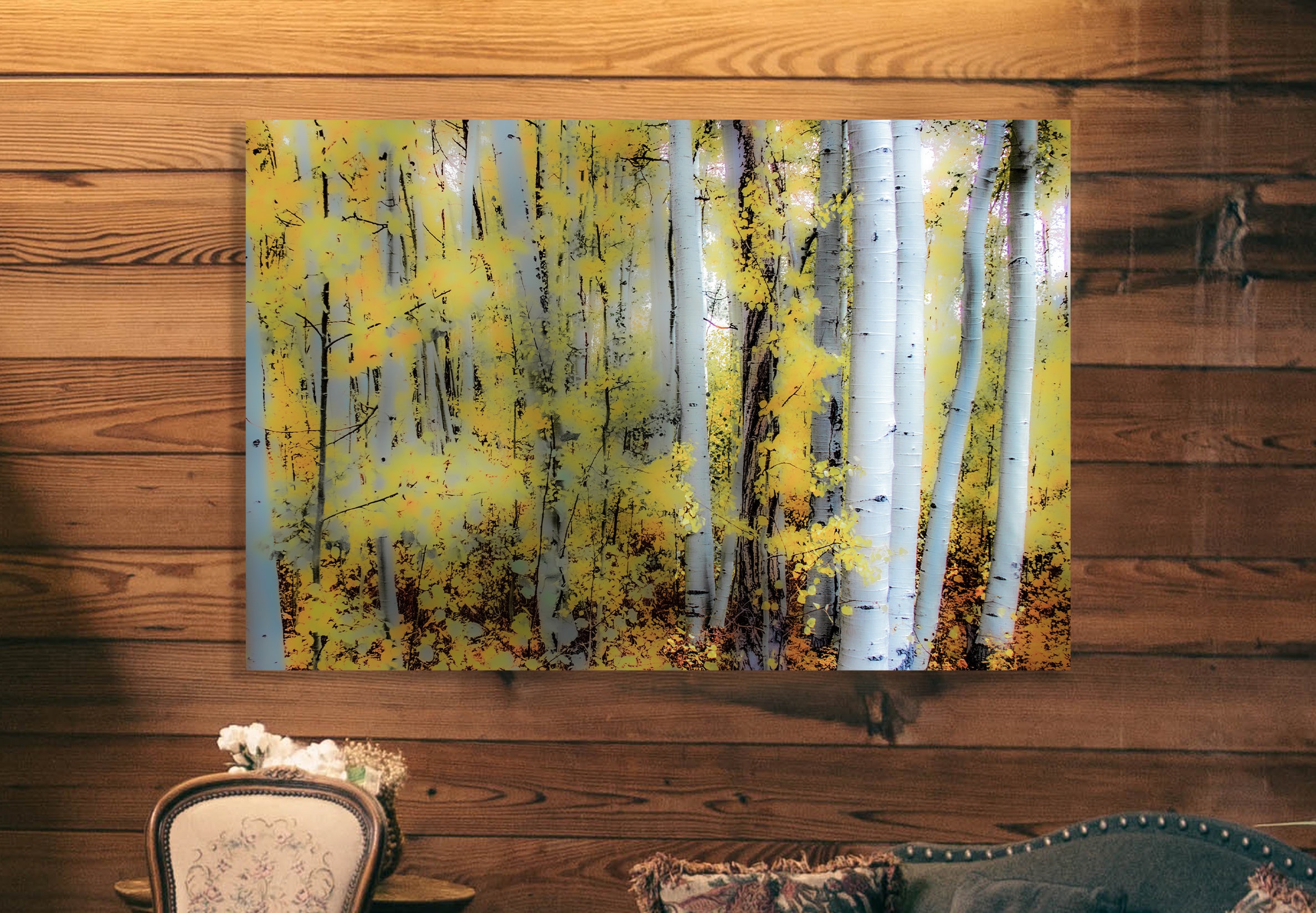 Aspen Tree Wall Art, Aspen Tree Painting, Abstract Landscape, Aspen ...