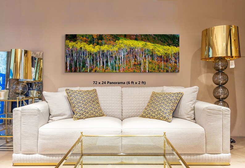 Aspen Trees Panoramic, Aspen Tree Wall Art, Birth Tree Wall Art, Aspen ...