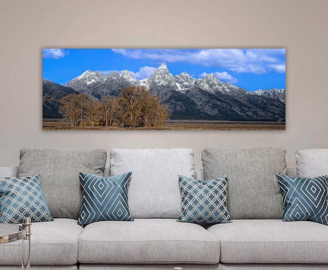 Tetons Panoramic Print: Wyoming Mountain Art, National Park Canvas - Etsy