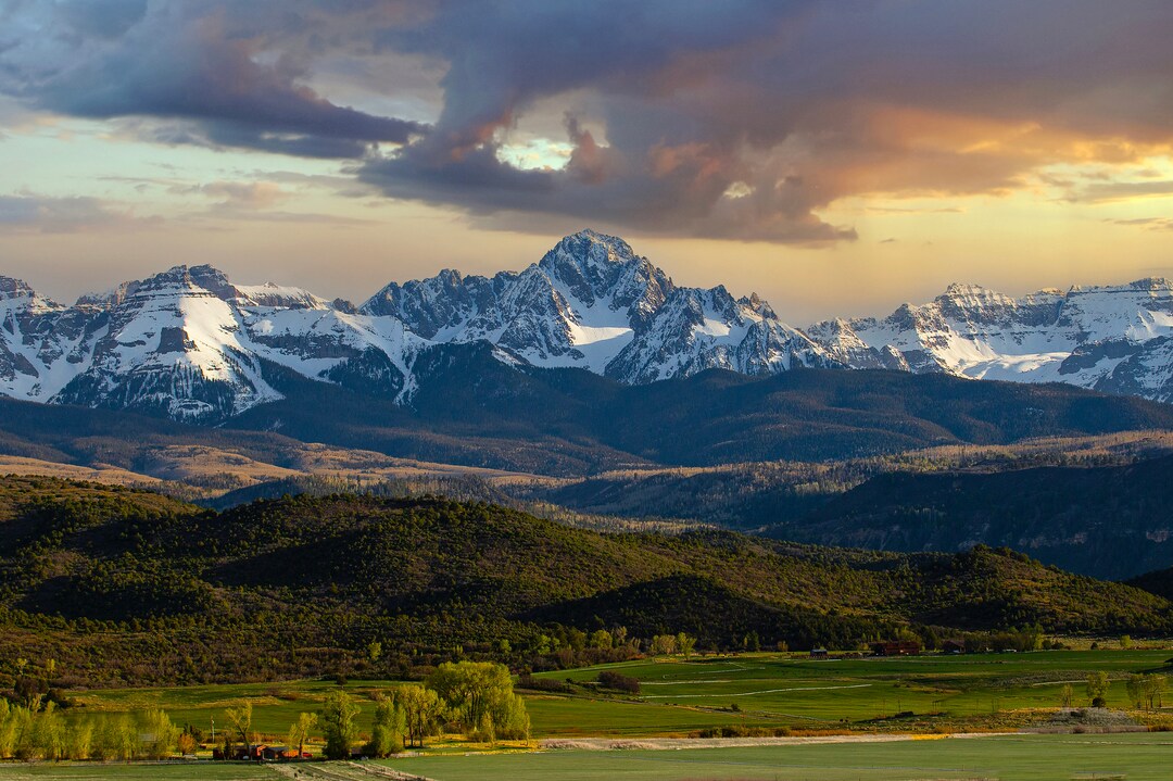 Telluride Mountain Sunset Print: San Juan Landscape, Rocky Mountain Art ...