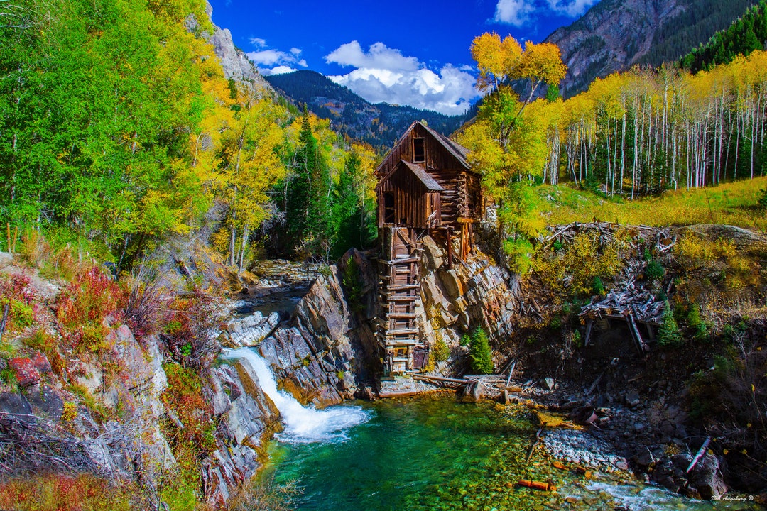 Crystal Mill Landscape, Fall Colors, Aspen Colorado, Autumn Canvas ...