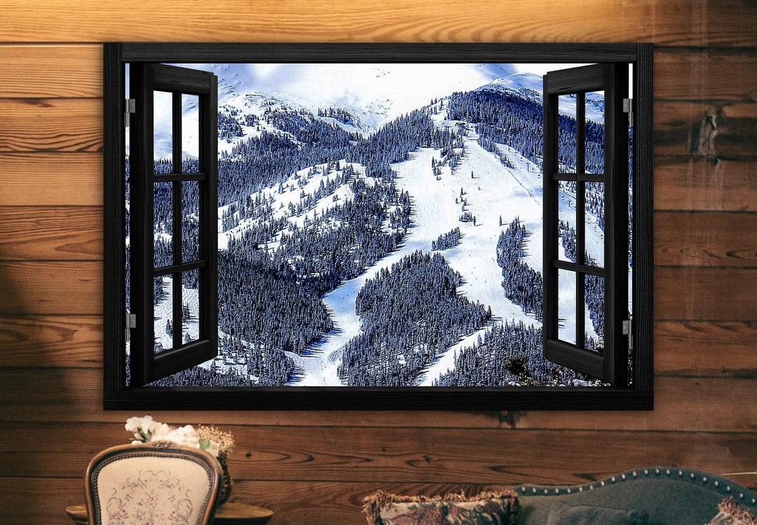 Ski Runs Open Window Canvas Art: Mountain View Poster - Etsy