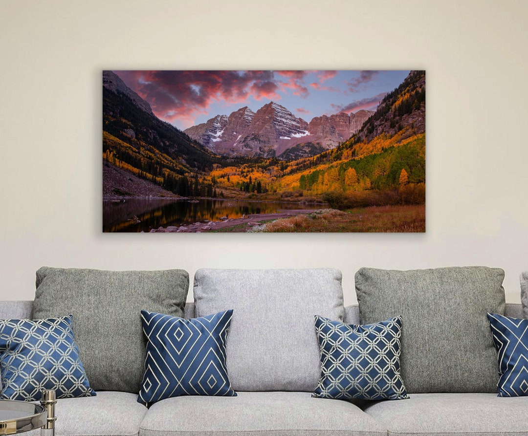 Maroon Bells Autumn Print, Fall Colors at Maroon Bells, Colorado Wall ...