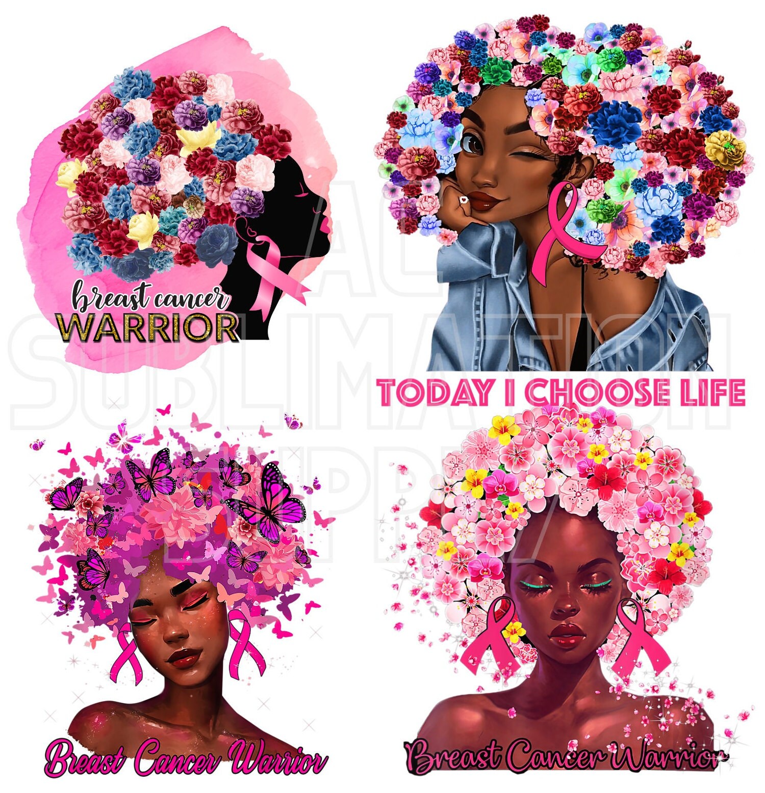 Ready to Press Set of 10 Designs Breast Cancer Awareness - Etsy
