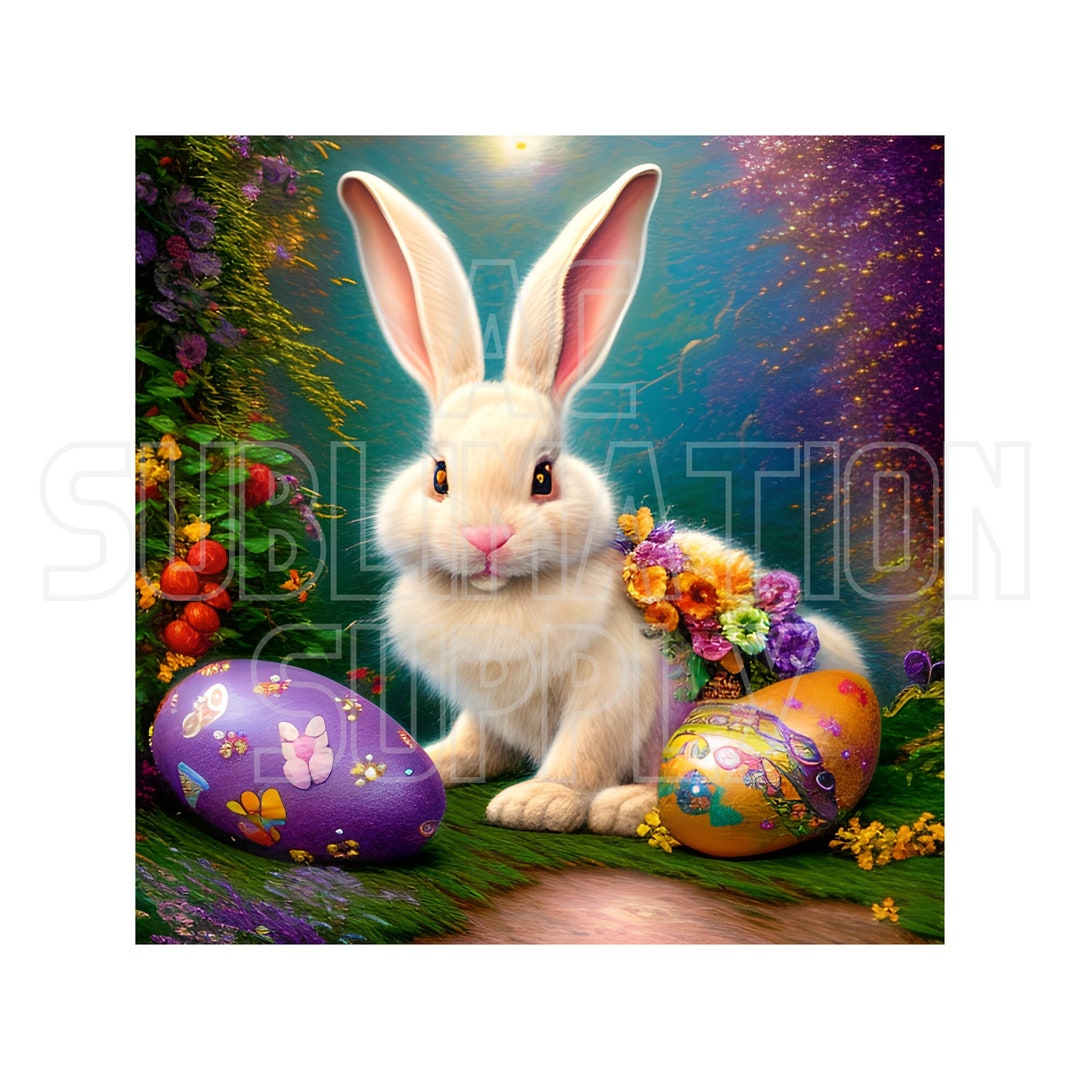 Ready to Press Sublimation Transfers up to 13 X19 Rabbit Bunny Easter ...