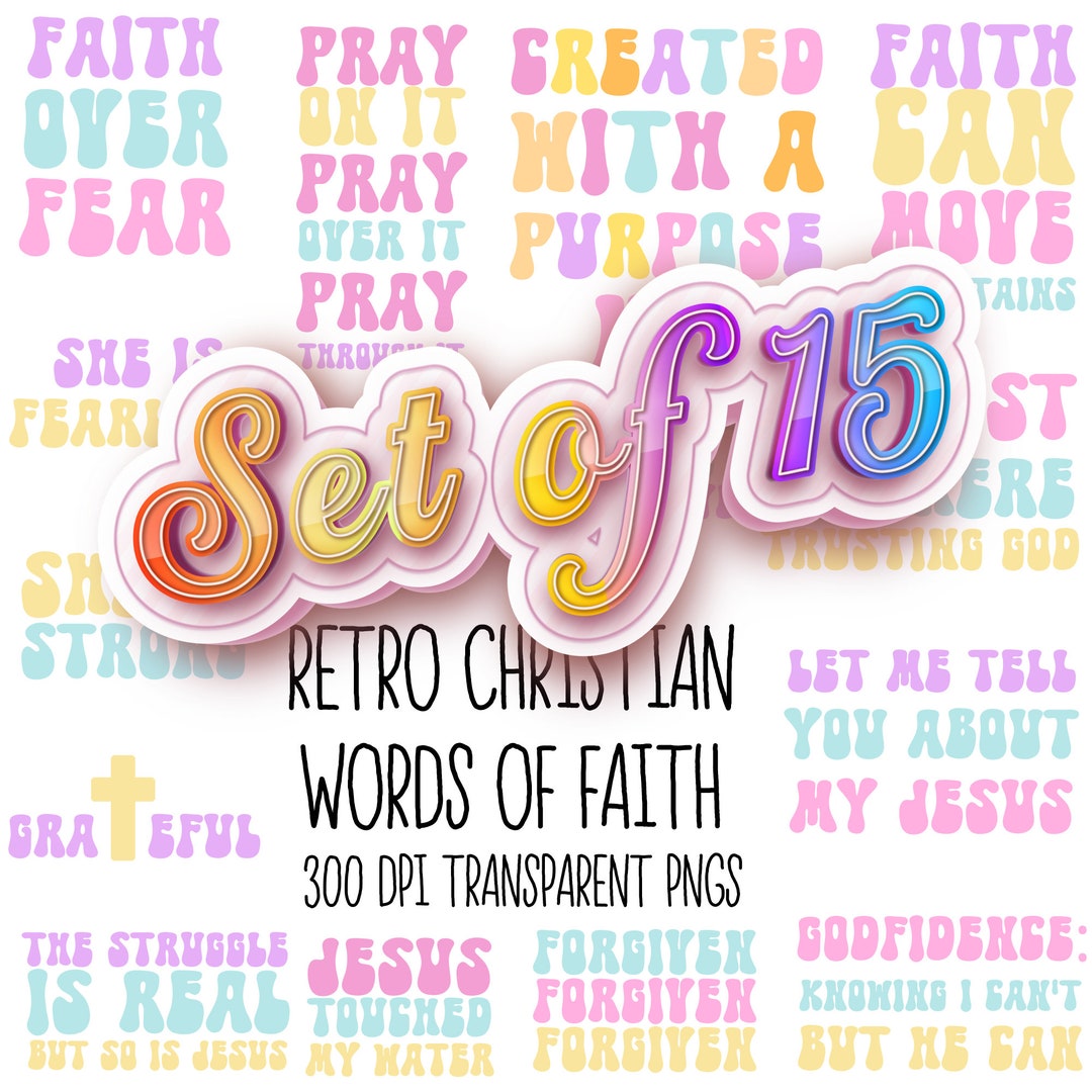 PNG File | Christian Words of Faith Pngs | Set of 15 | 300 DPI ...