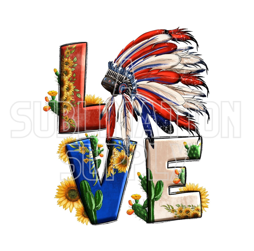 Ready to Press Sublimation Transfers up to 13 X19 Love Native American ...