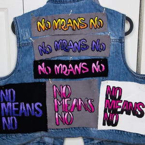 No Means No Unique Handpainted DIY Punk Patches | Multiple Designs - Etsy