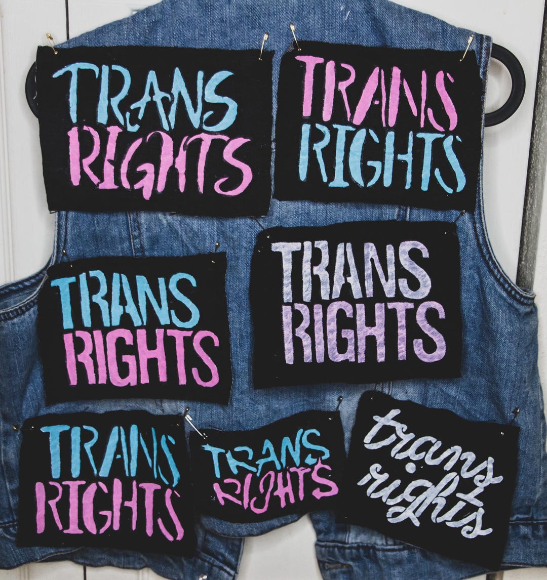Trans Rights Handpainted DIY Punk Patches | Multiple Designs and Colors ...