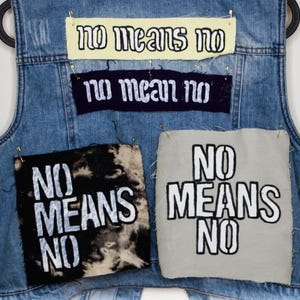 No Means No Unique Handpainted DIY Punk Patches | Multiple Designs - Etsy
