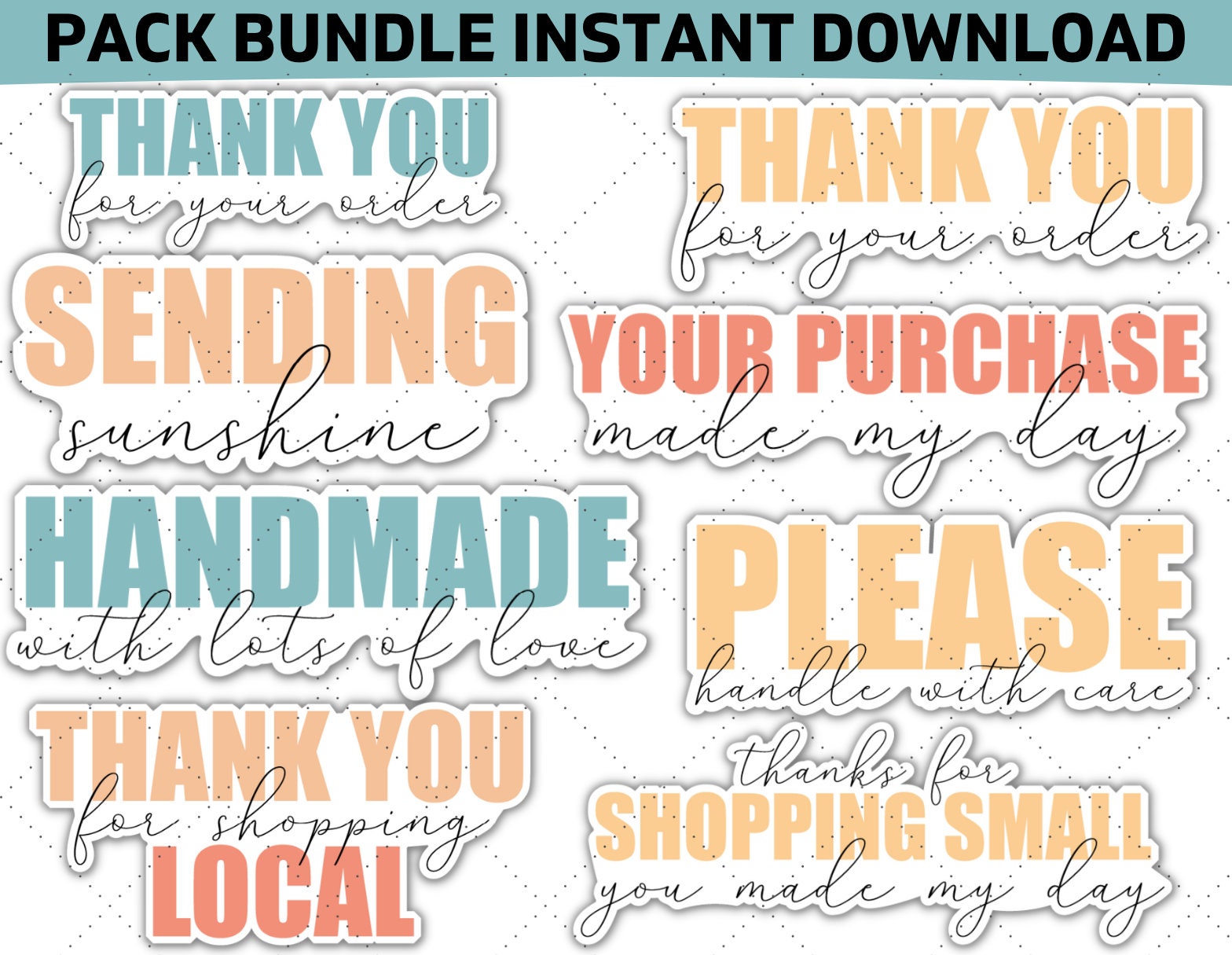 Small Business Stickers Png, Thank You Stickers Digital Downloadable ...