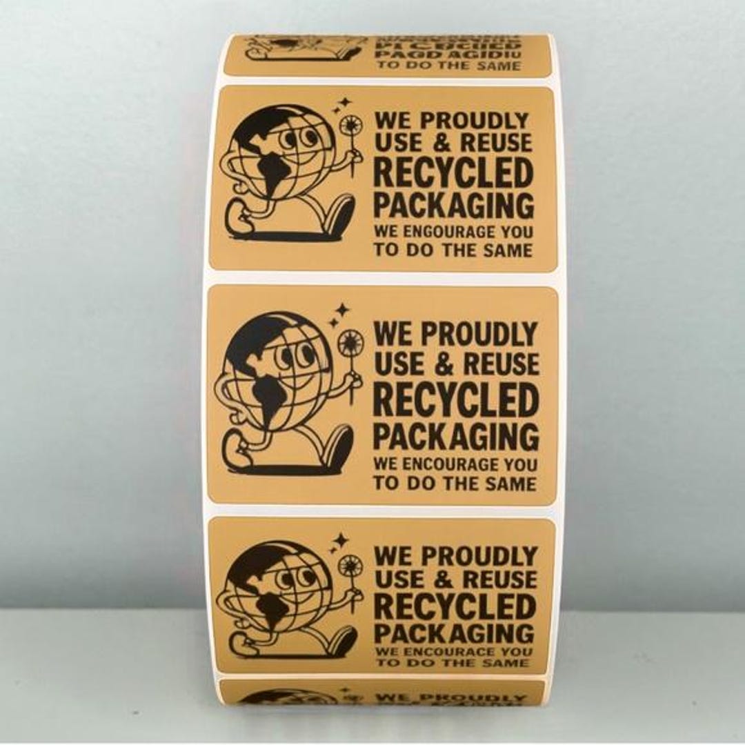 Eco Friendly Recycled Stickers for Packaging – Shipping Labels, Kraft ...