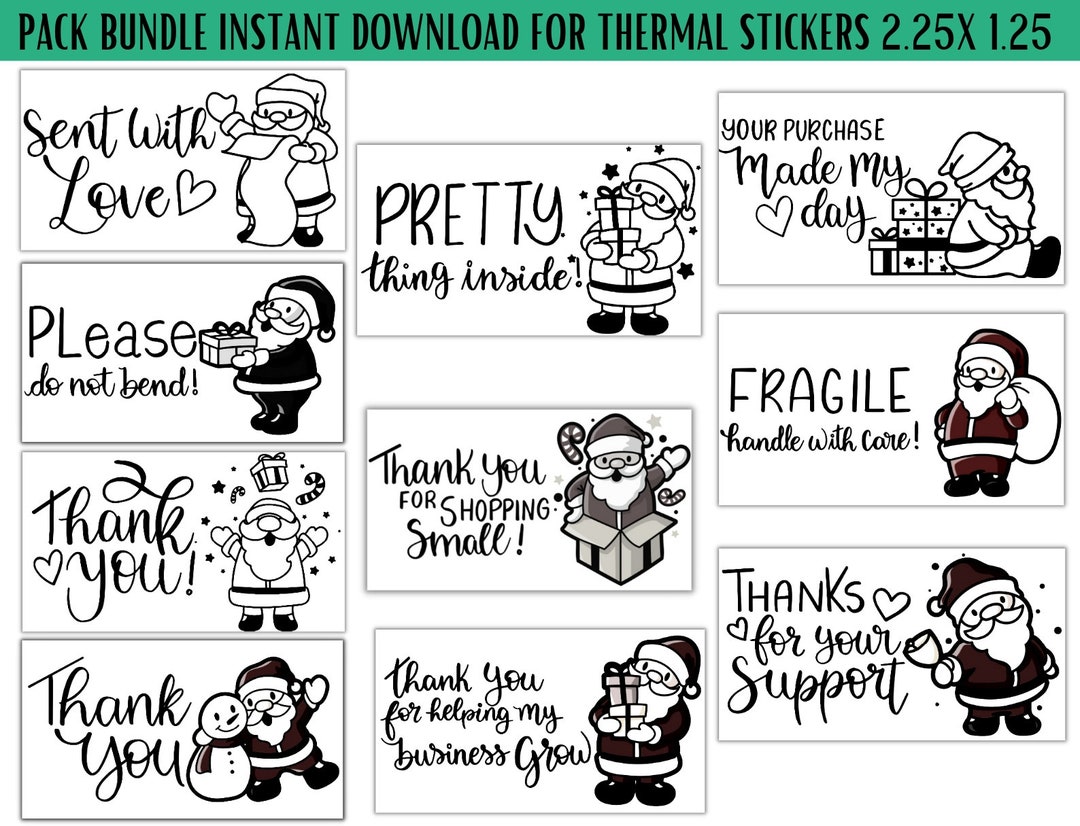 Retro White Christmas Mail Thermal Printer Labels, Christmas Thermal ...