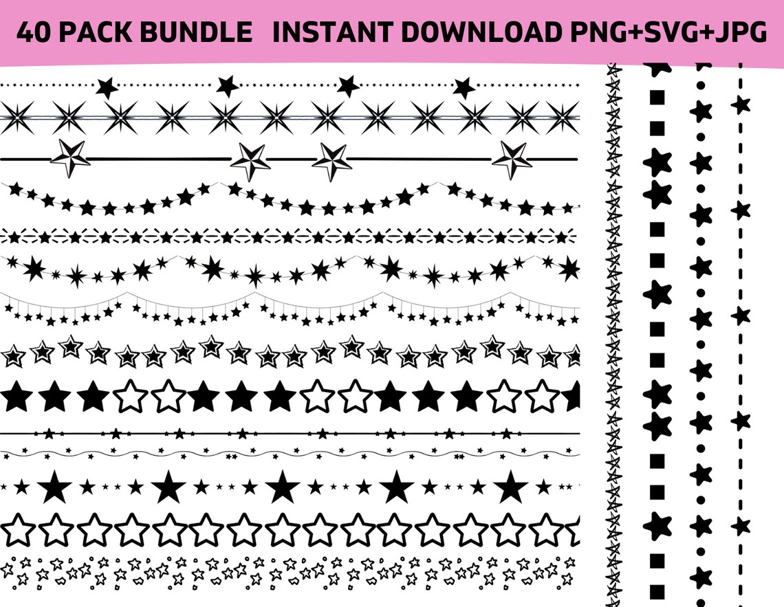 STAR Divider Svg File, Star Cricut Cut File, Star Designs, Clipart STAR ...