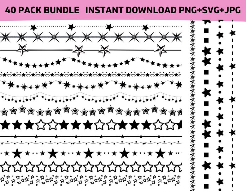 STAR Divider Svg File, Star Cricut Cut File, Star Designs, Clipart STAR ...