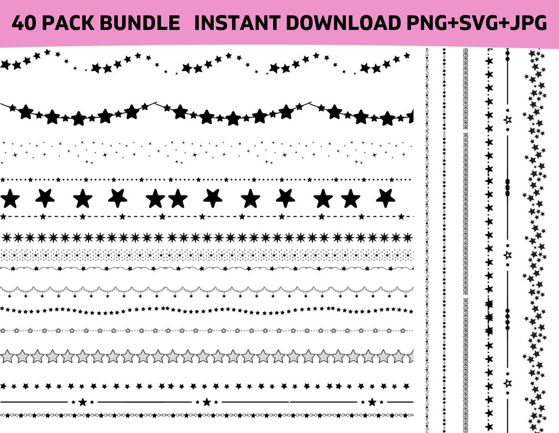 STAR Divider Svg File, Star Cricut Cut File, Star Designs, Clipart STAR ...