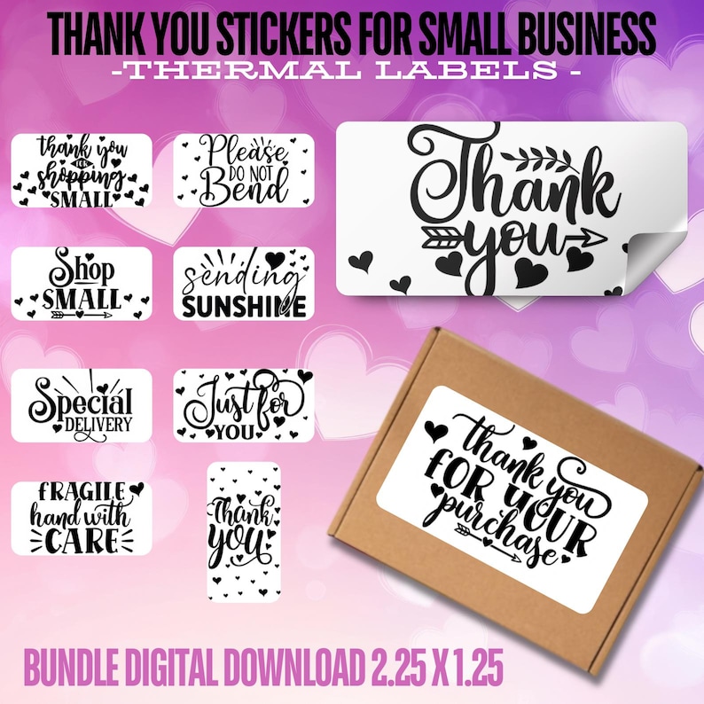 Thermal Stickers PNG Instant Download, 2.25x1.25, Thermal Printer ...