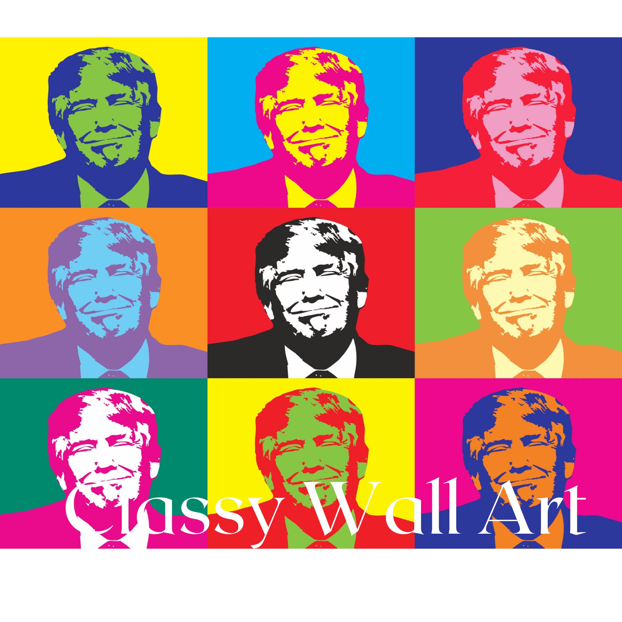 PRINTABLE Pop Art Painting | Donald Trump Pop Art Portrait | Wall Art ...