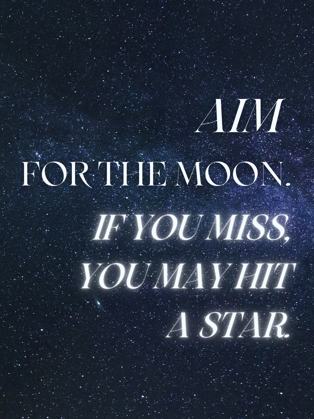 Aim for the Stars | PRINTABLE Art, Inspirational Quote Poster, Wall ...