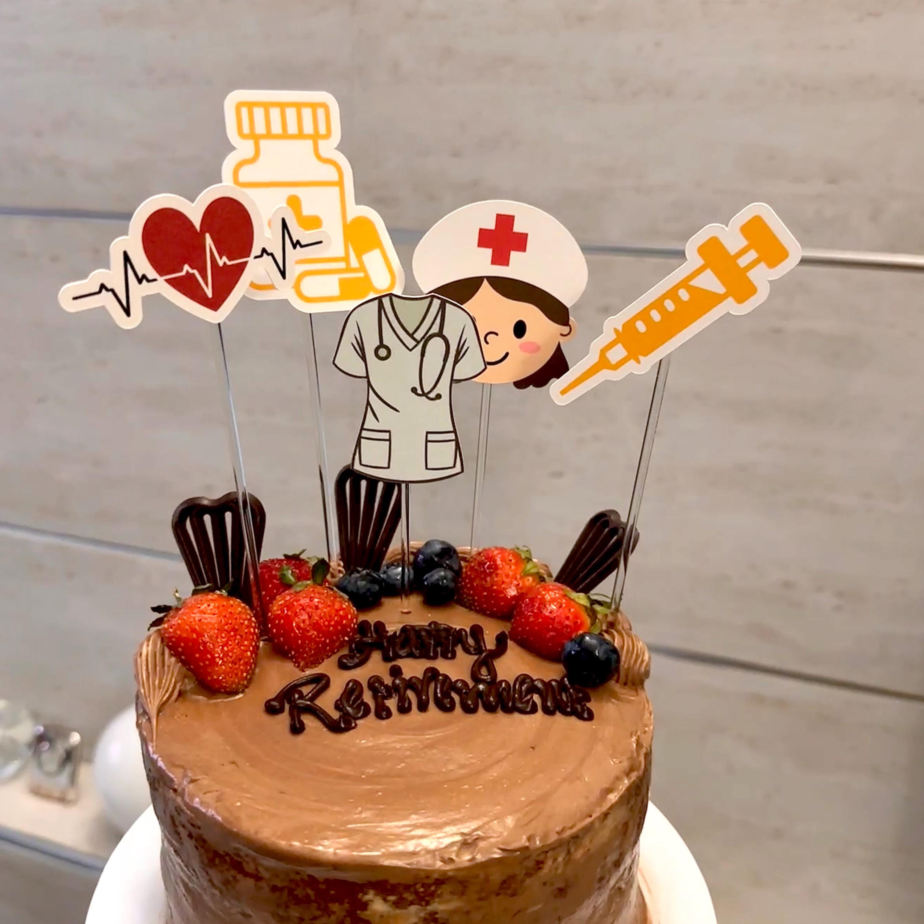 NURSE CAKE TOPPERS | Nurse Toppers | 5 Nurse Cake Toppers - Etsy UK