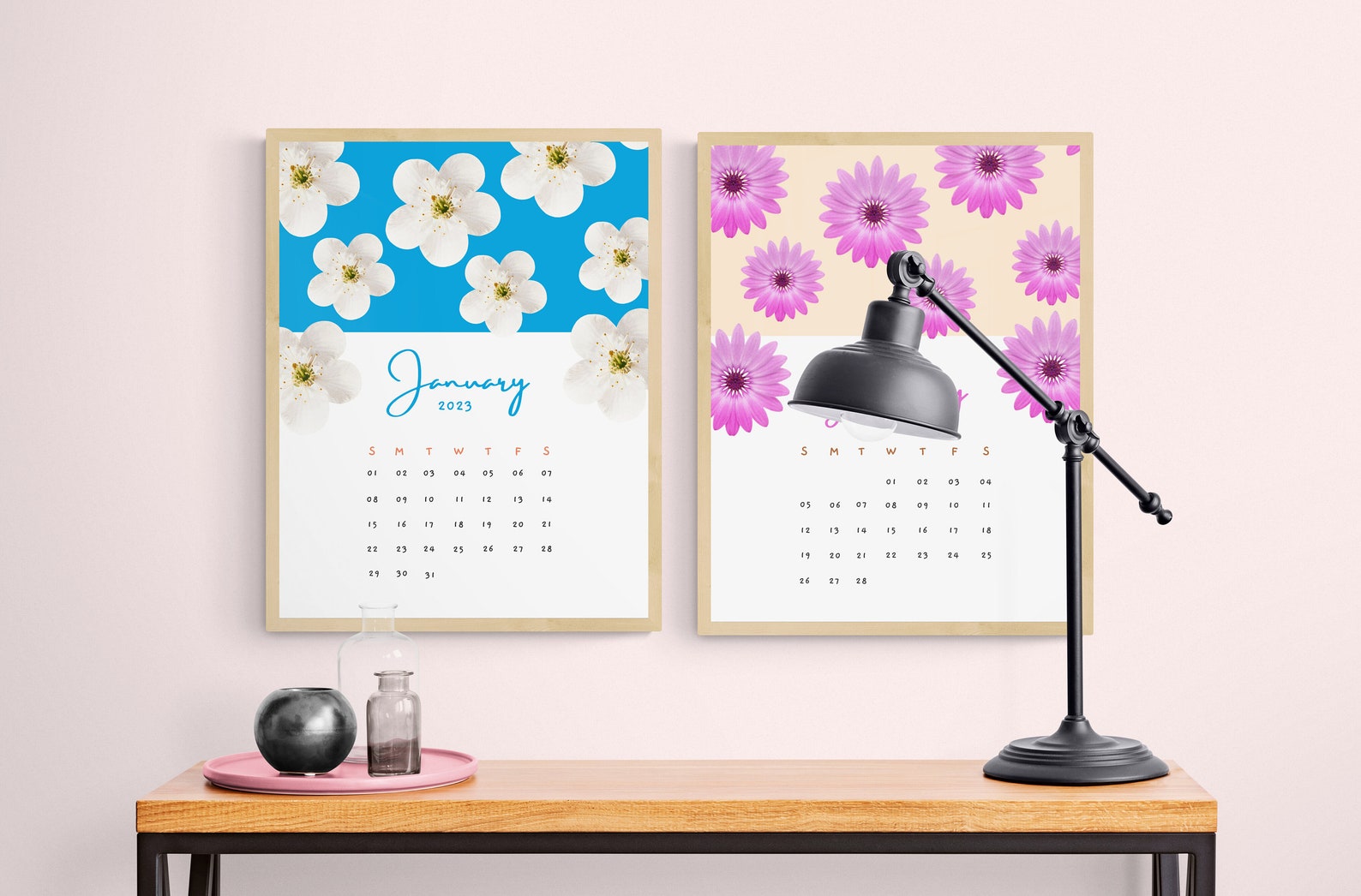 2023 Printable Calendar Gorgeous Flowers Each Month - Etsy