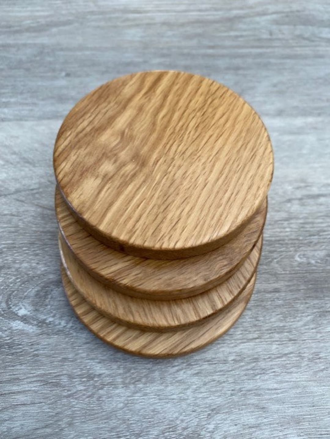 Round Solid Oak Wooden Coaster - Etsy UK